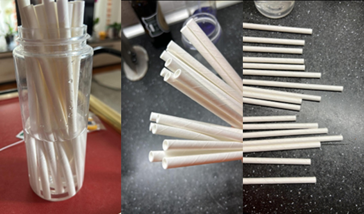 Paper straws with plastic free adhesive BIBAC / Beyond plastics